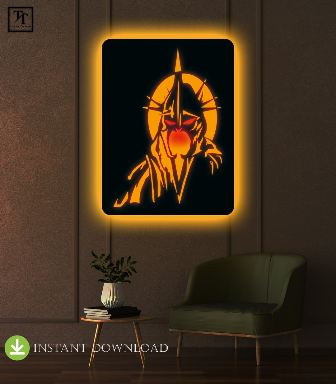 LOTR Nazgul LED Neon Sign, Witch King, Digital Files, Wall Art Decor ...