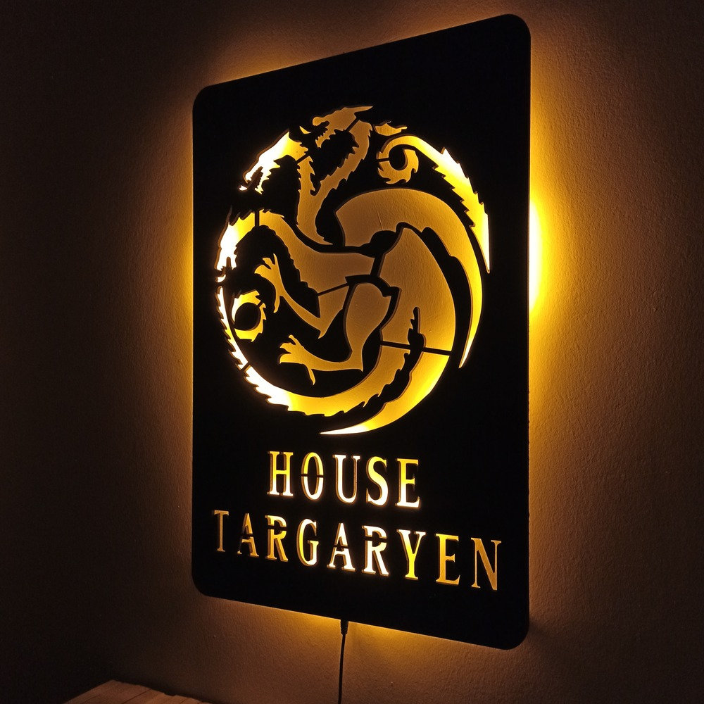 Dragon LED Neon Sign Targaryen Digital Svg Files Wall Art - Etsy