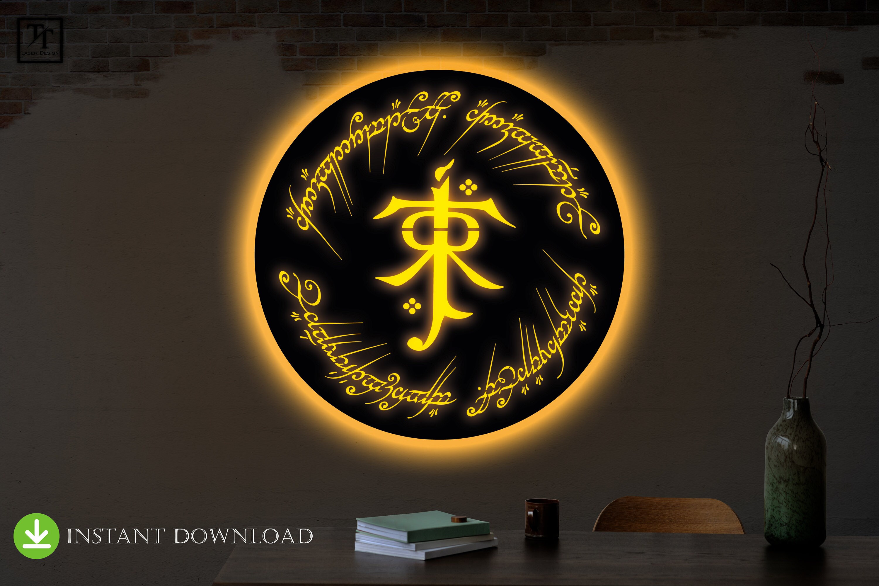 LOTR Tolkien Symbol LED Movie Neon Sign Svg, Wall Art Decor, Digital ...
