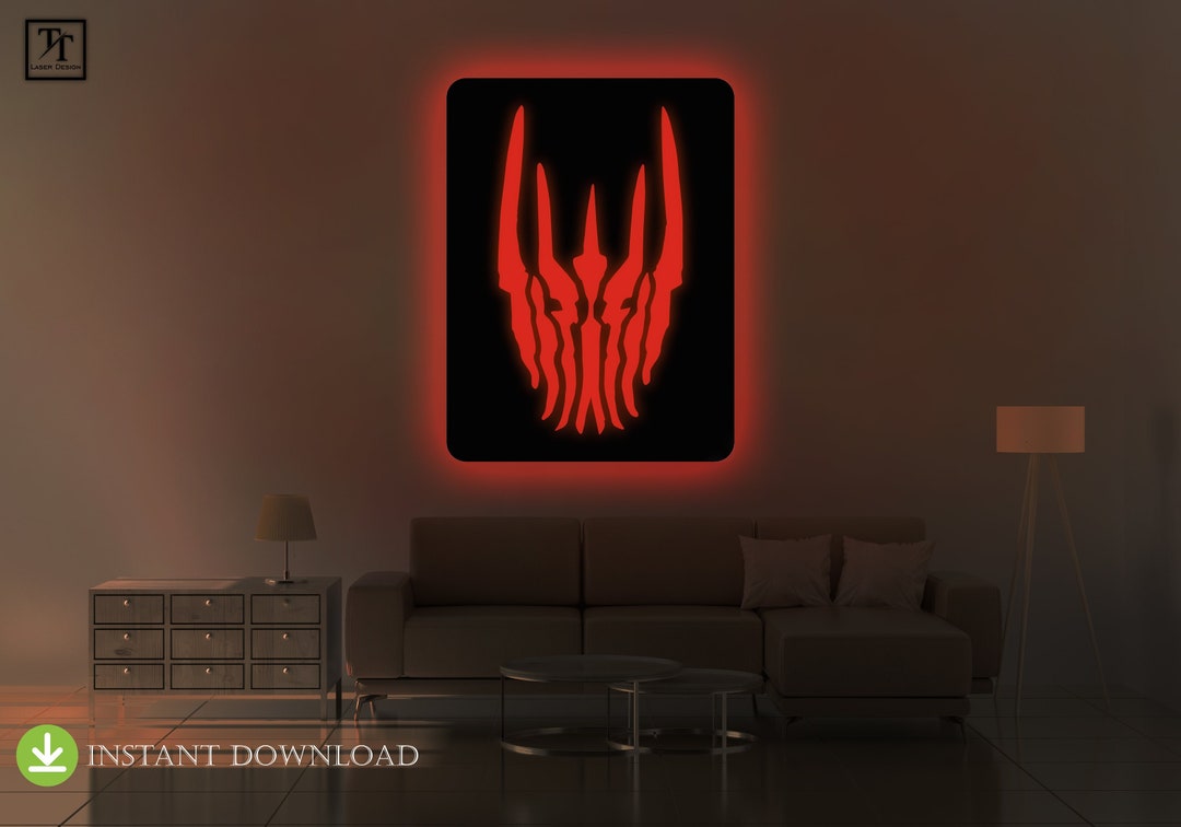 LOTR Sauron LED Sign Svg Digital Dxf Files, LOTR Svg Wall Art Decor ...