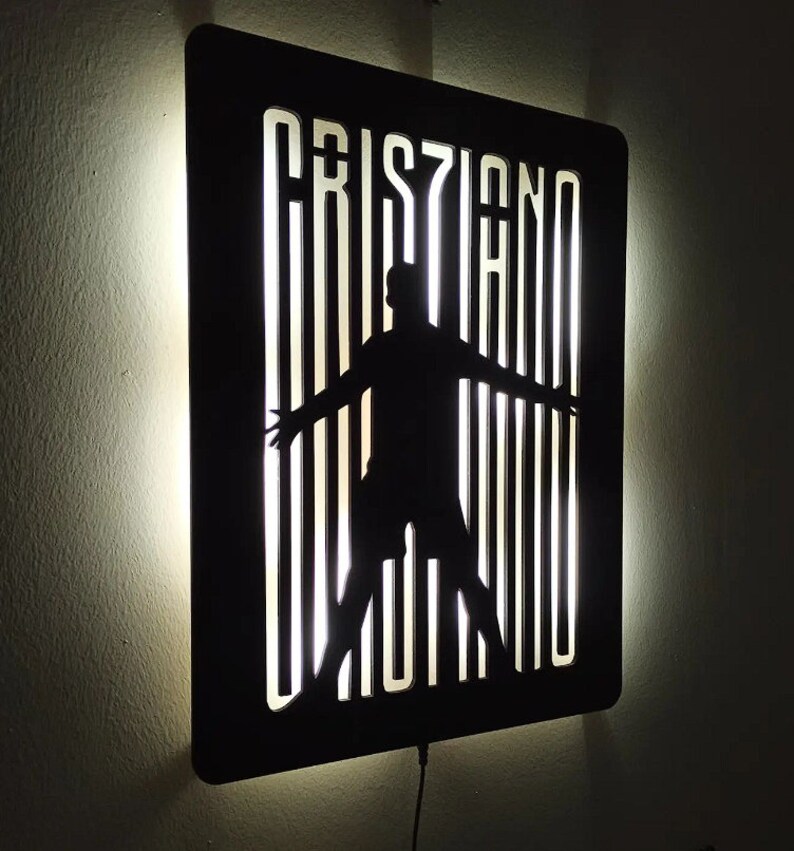 CR7 LED Neon Sign, Soccer Digital Files, Game Wall Art Decor, Football ...