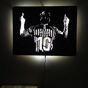 Messi LED Neon Sign, Soccer Digital Files, Game Wall Art Decor ...