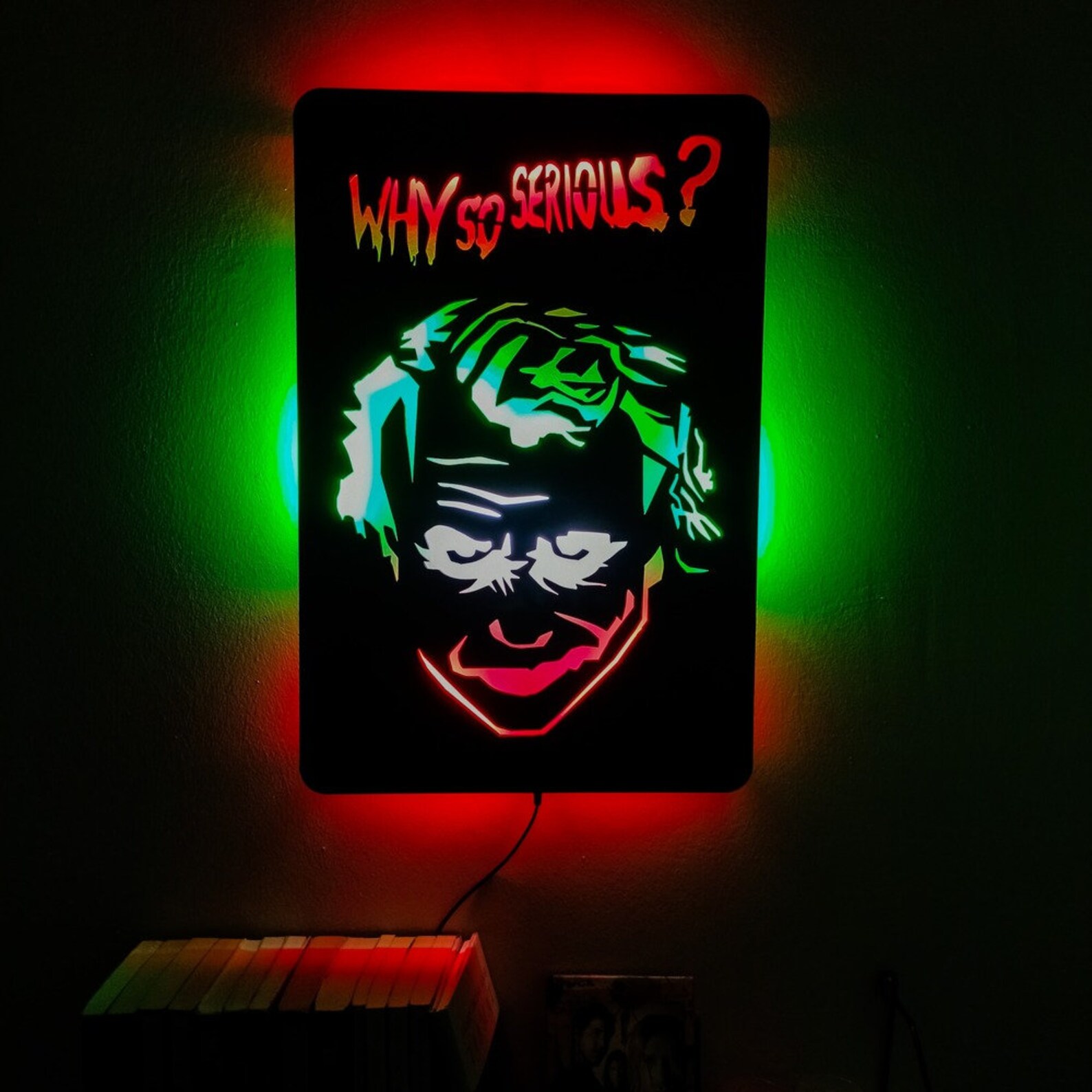 Why so Serious LED Neon Sign, Digital Svg Files, Wood Wall Art Movie ...