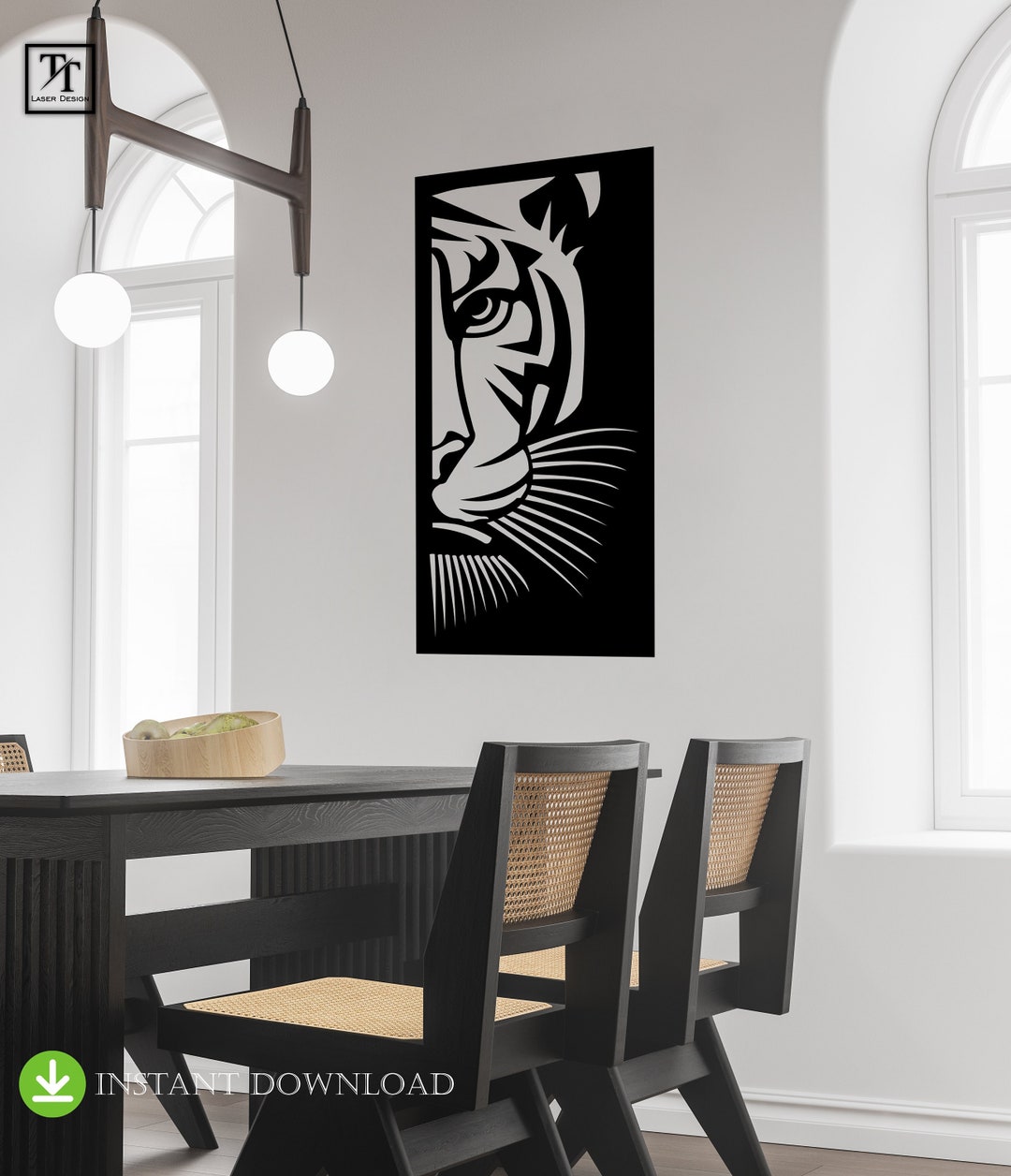 Tiger Wall Art Digital File, Animal Laser Cut Svg, Wall Decor, Vector ...