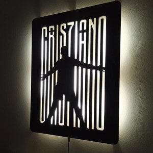 CR7 LED Neon Sign, Soccer Digital Files, Game Wall Art Decor, Football ...