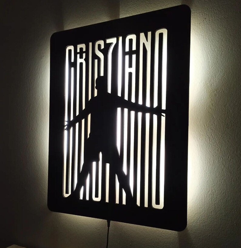 CR7 LED Neon Sign, Soccer Digital Files, Game Wall Art Decor, Football ...