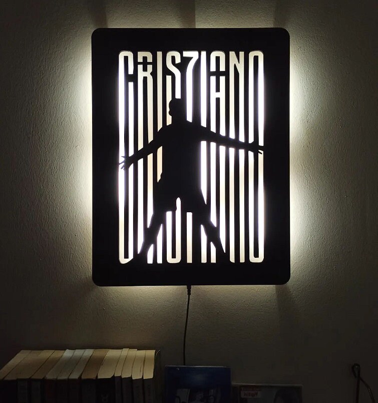 CR7 LED Neon Sign, Soccer Digital Files, Game Wall Art Decor, Football ...