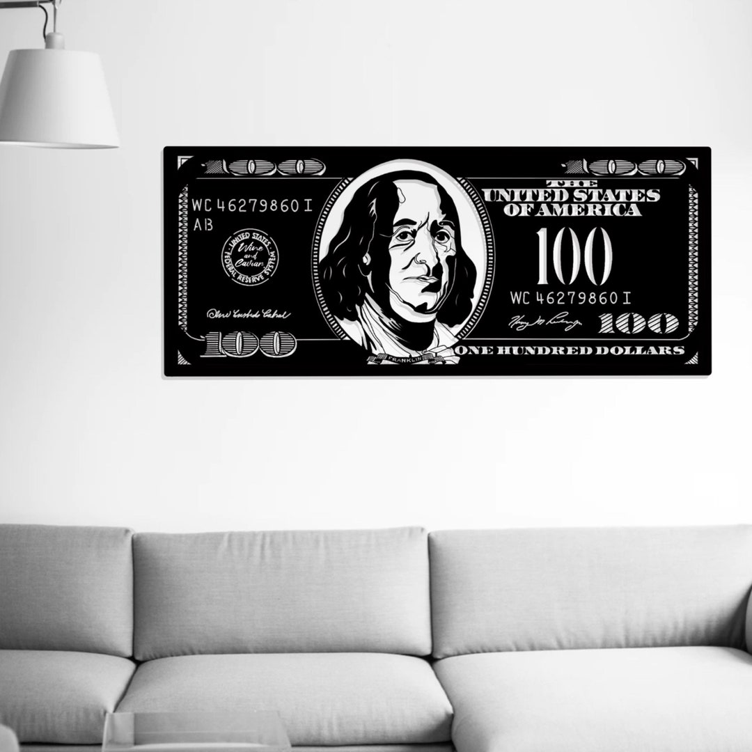 100 Dollar Bill DXF File - Digital File for Laser Cutting - Wall Art ...