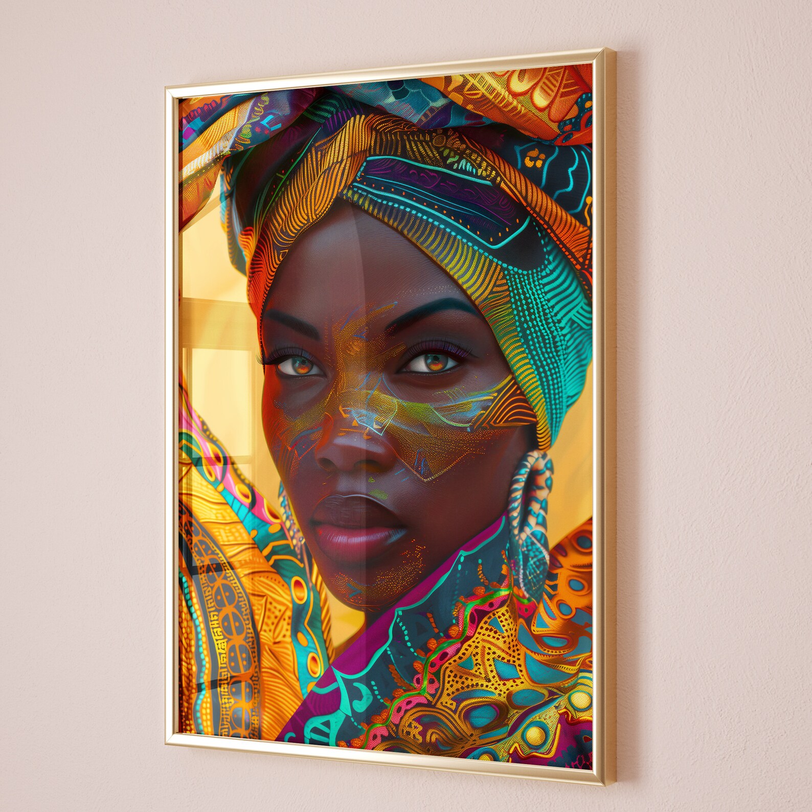 African Royalty Portrait: Colorful Printable Wall Art (digital Download ...