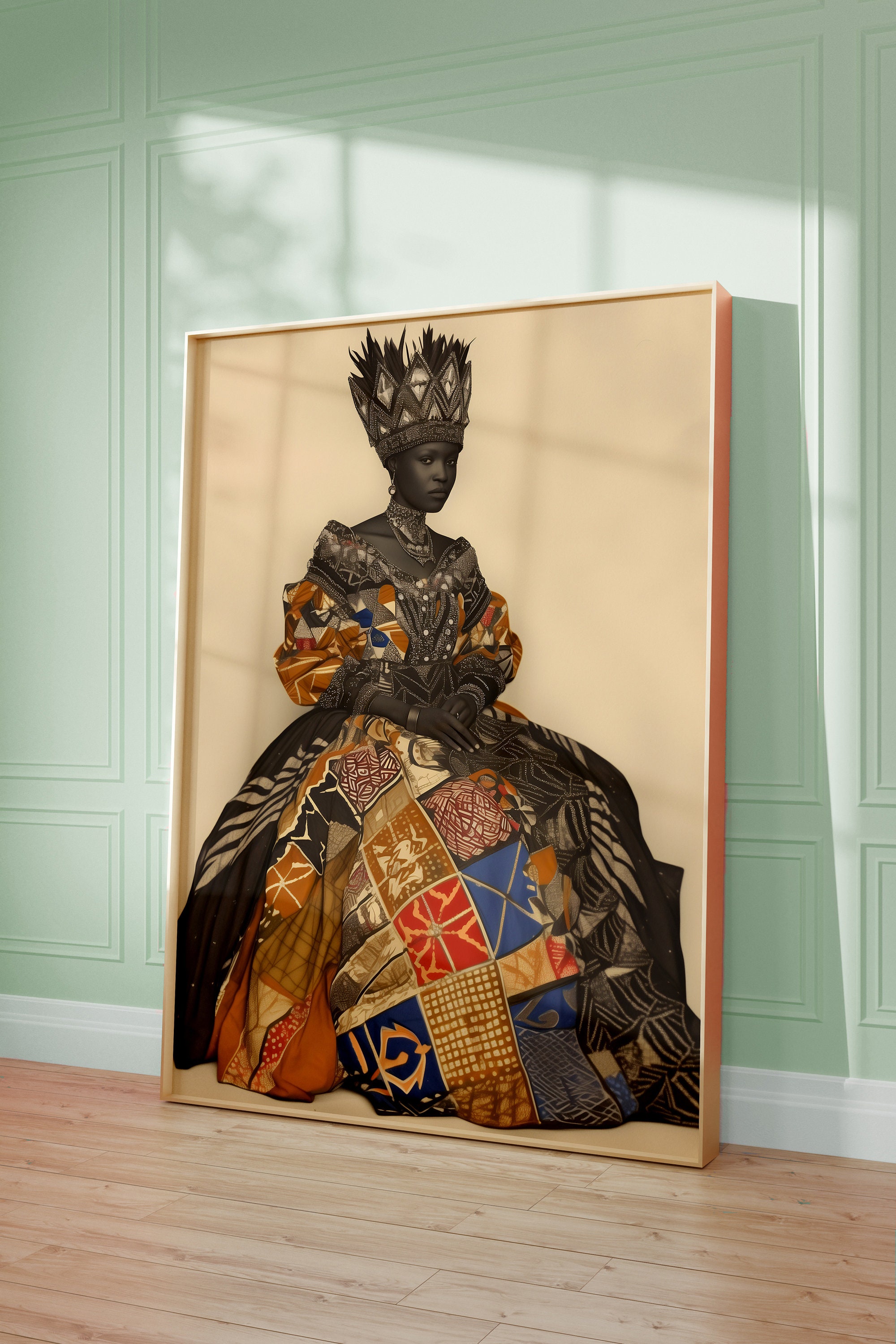 African Queen Art Print: Regal Portrait, Black Art (digital Download ...