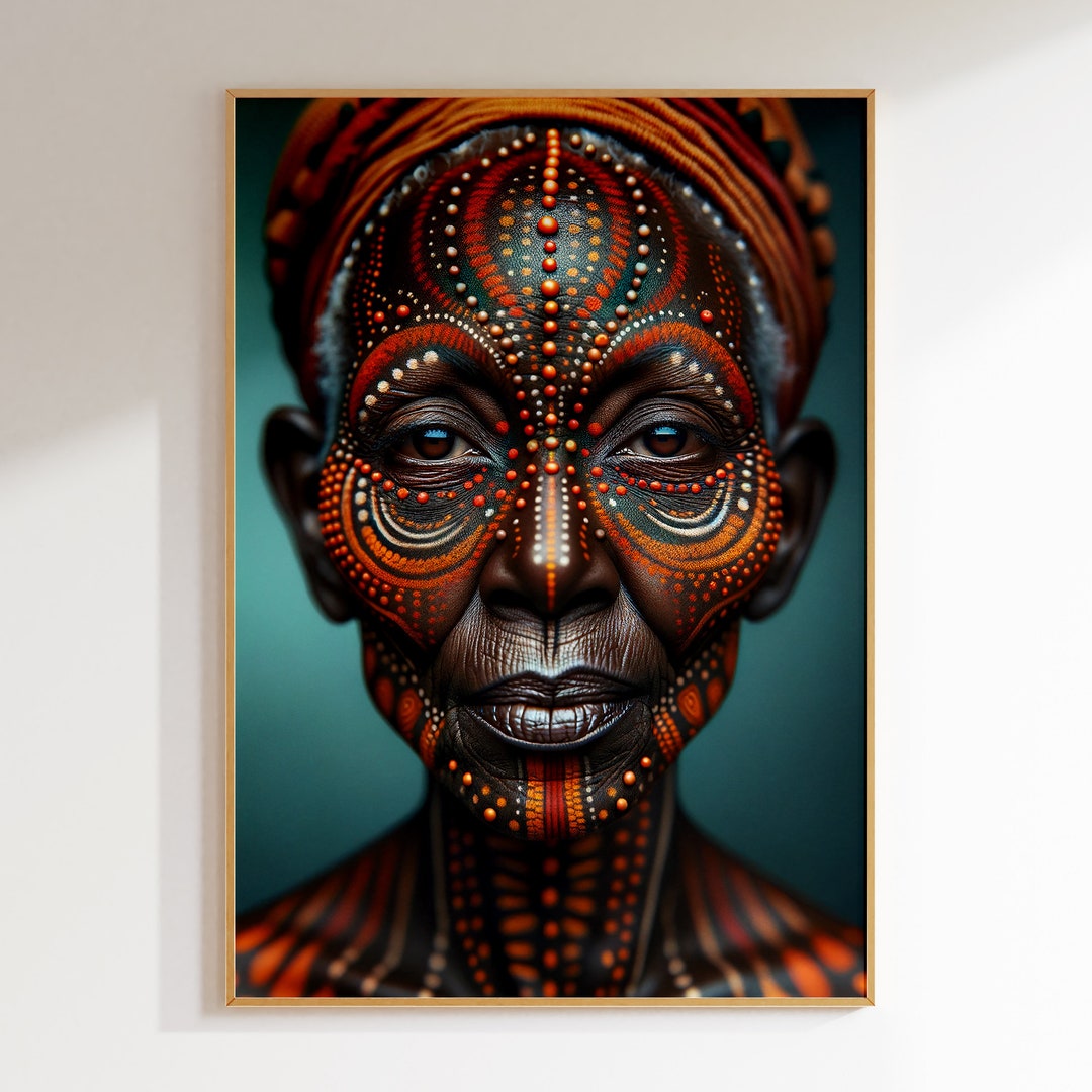 African Tribal Face Art, Digital Downloadable Wall Art, Trendy Decor ...