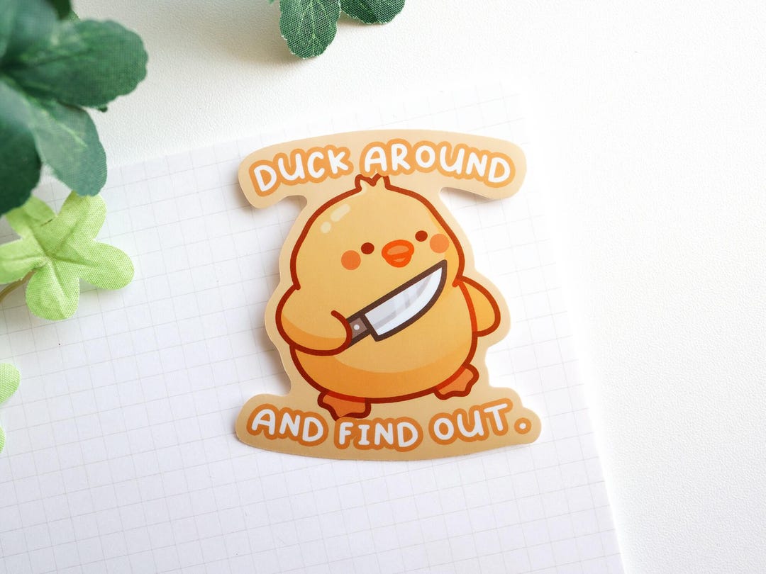 Duck Sticker, Duck Knife Meme Sticker, Funny Stickers, Waterproof Vinyl ...