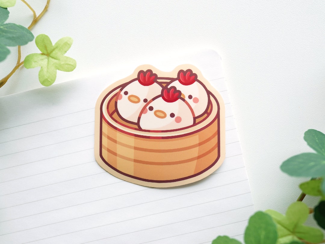 Chicken Steamed Buns, Cute Chicken Sticker, Dim Sum Sticker, Asian Food ...