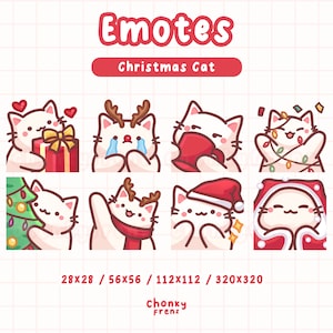 Christmas Cat Emotes, Twitch Emotes, Christmas Twitch, Cute Cat Emotes ...