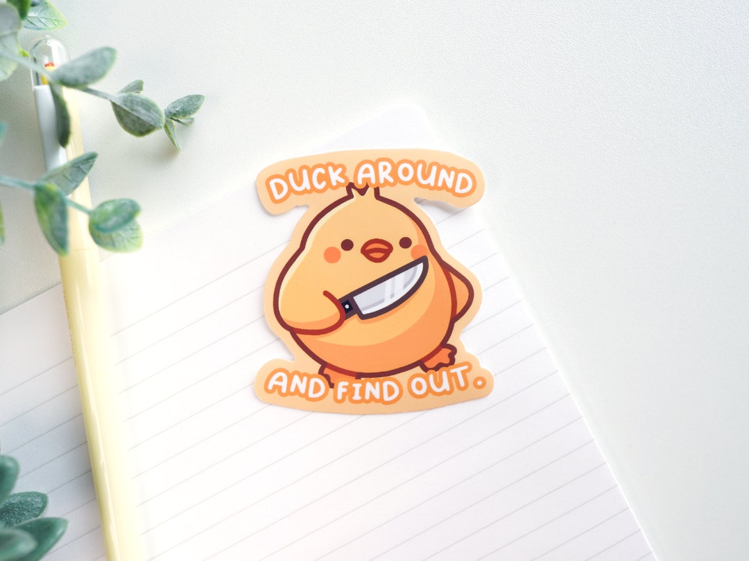 Duck Sticker, Duck Knife Meme Sticker, Funny Stickers, Waterproof Vinyl ...