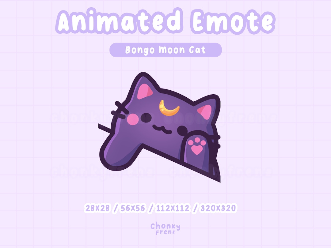 Animated Moon Cat Emote, Bongo Cat Emote, Cat Twitch Emote, Discord ...
