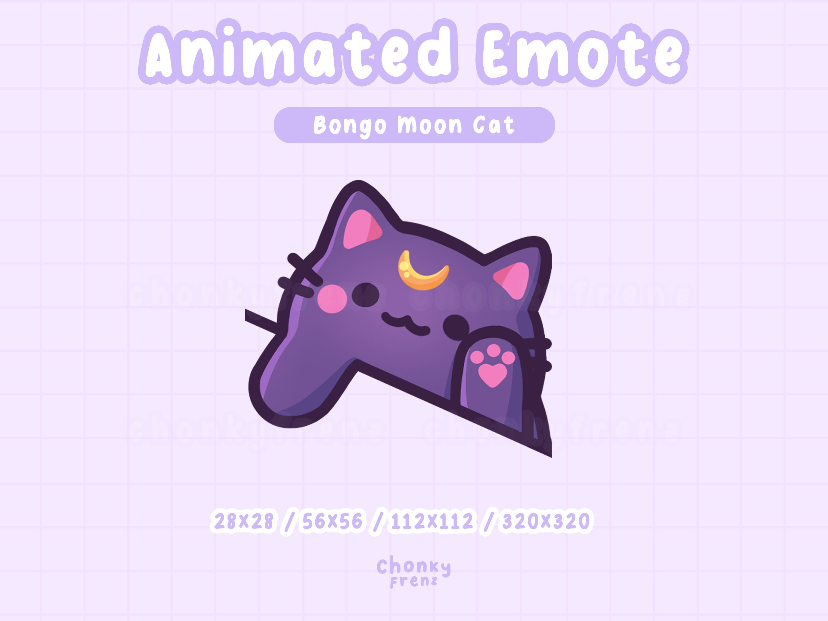 Animated Moon Cat Emote, Bongo Cat Emote, Cat Twitch Emote, Discord ...
