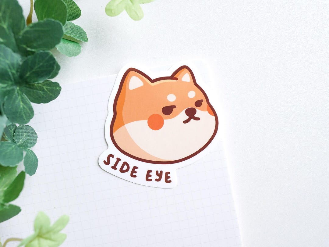 Side Eye Shiba Sticker, Shiba Inu Sticker, Funny Sticker, Cute Shiba ...