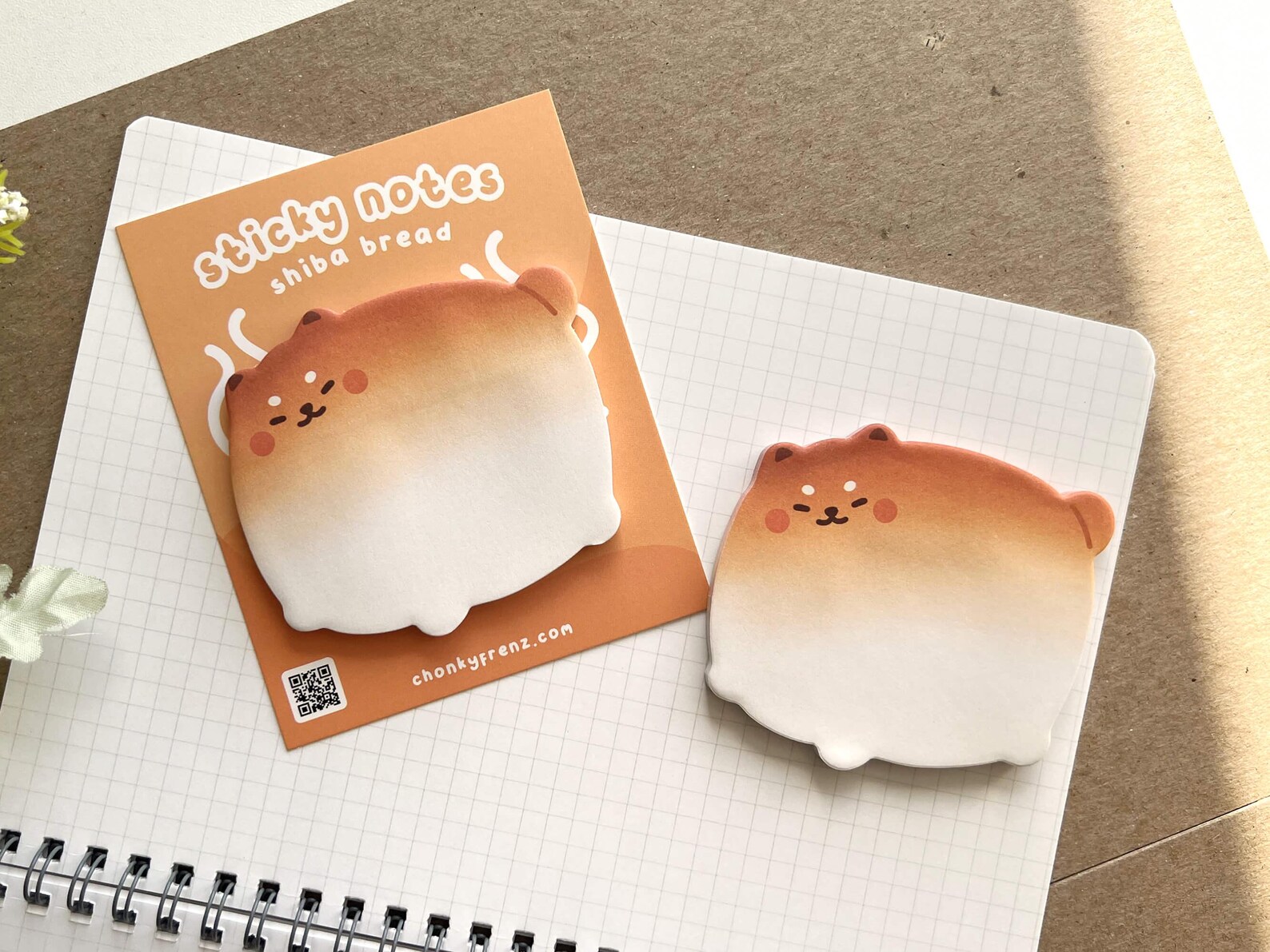 Shiba Bread Sticky Notes, Shiba Inu Sticky Notes, Bread Sticky Note ...