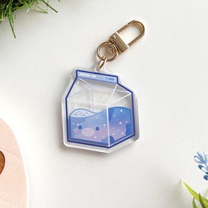Milk Box Keychain, Cow Keychain, Acrylic Epoxy Keychain, Cute Bag Charm ...