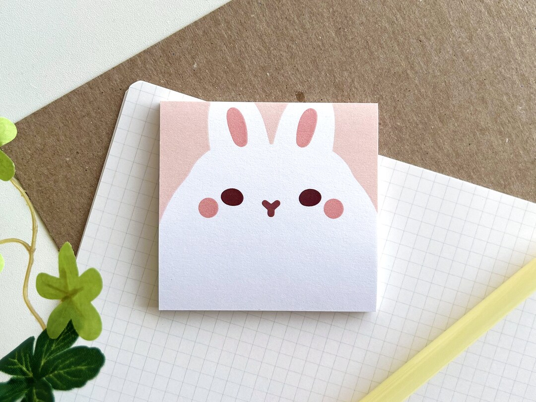 Bunny Sticky Notes, Rabbit Sticky Notes, Kawaii Sticky Notes, Memo Pad ...