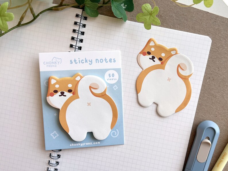Shiba Butt Sticky Notes, Shiba Inu Sticky Notes, Die-cut Sticky Note ...