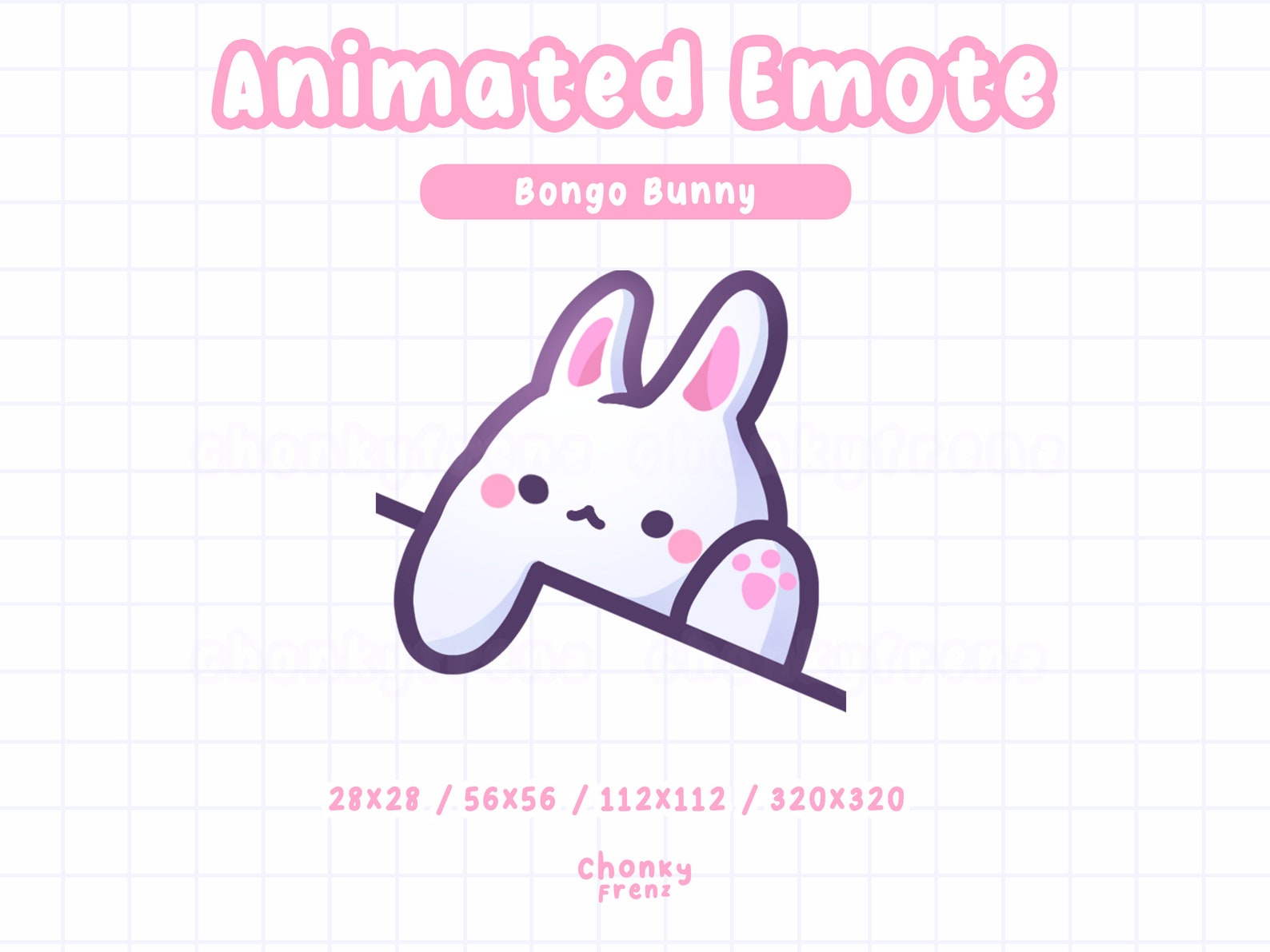 Bongo Bunny Emote, Animated Emote, Bunny Emotes, Rabbit Emote, Twitch ...