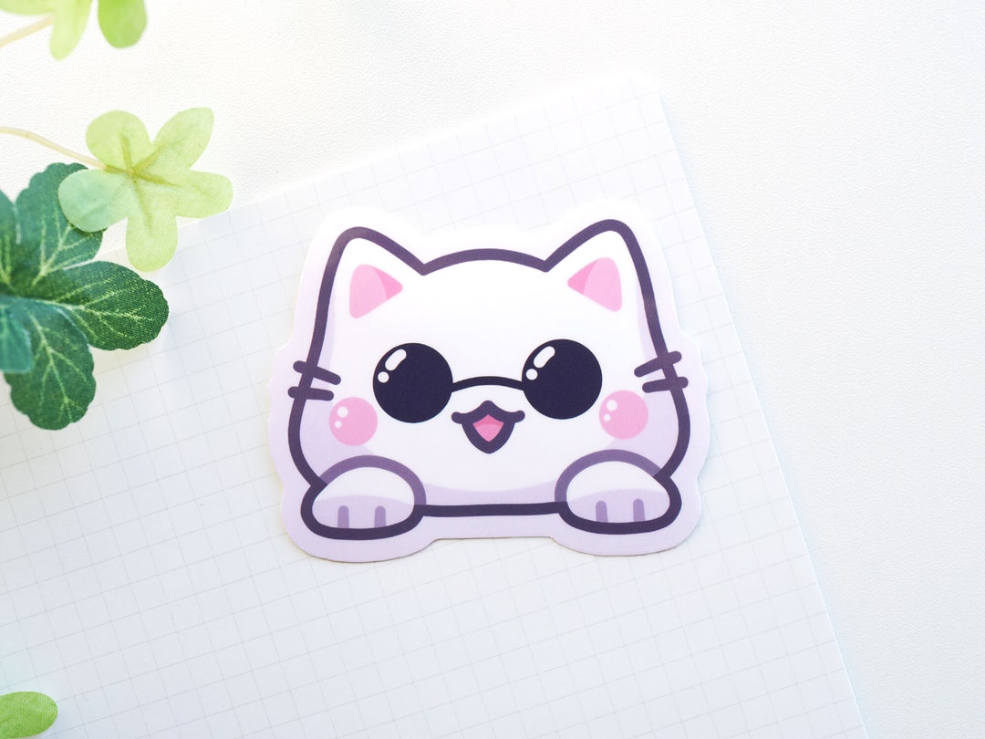 Gojo Cat Sticker, Sorcerer Cat, White Cat Sunglasses, Waterproof Vinyl ...