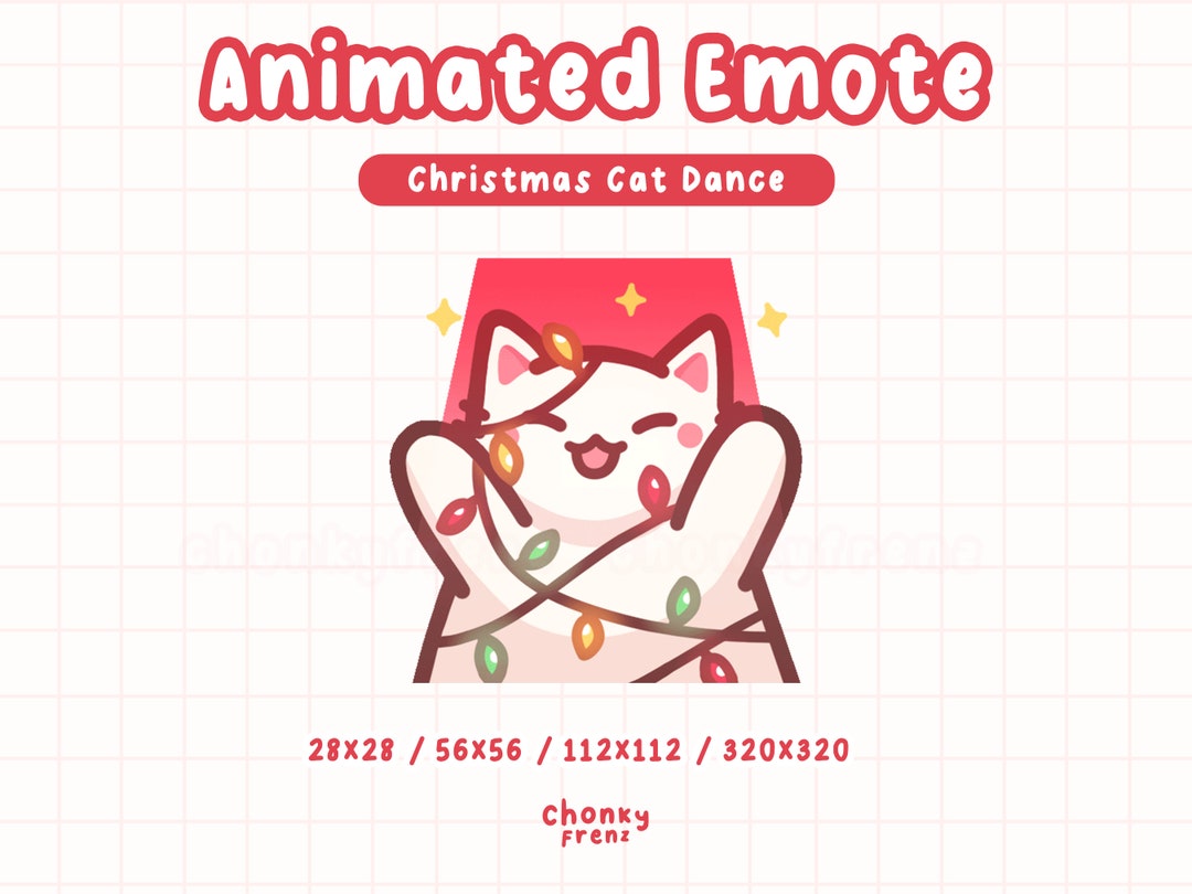 Animated Christmas Cat Emote, Cat Dance Party Emote, Rave Cat Emote ...