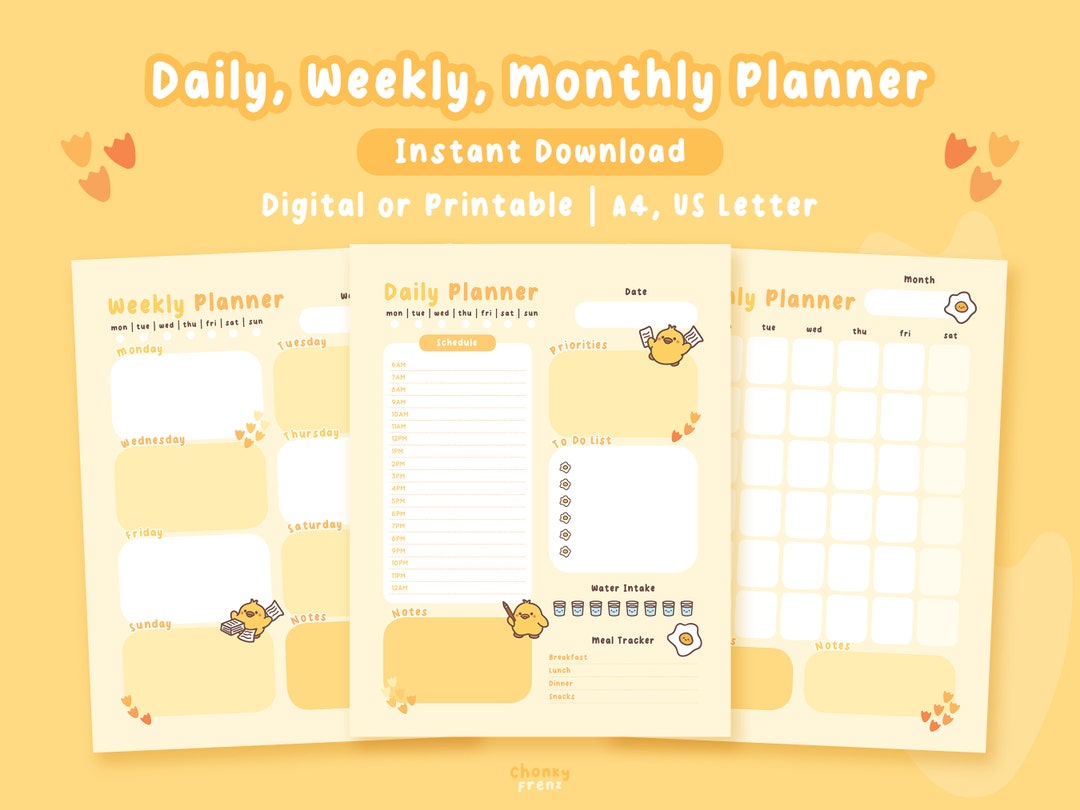 Duck Planner, Daily Planner, Weekly Planner, Monthly Planner, Planner ...