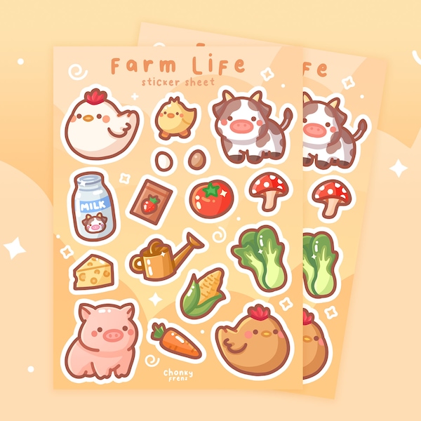 Farm Animal Sticker Sheets - Etsy