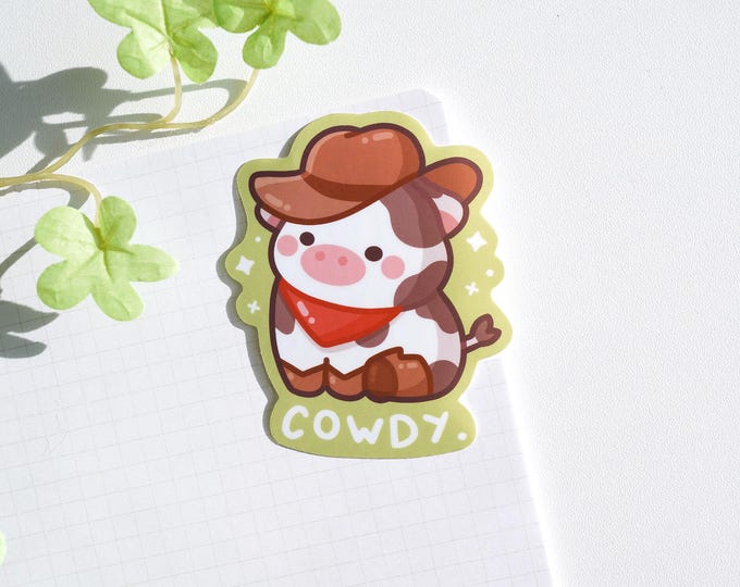 Strawberry Shortcake Cow Sticker / Kawaii Strawberry Cow Sticker ...