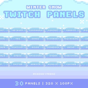 Snow Twitch Panels, Blue Pixel Twitch Panels, Kawaii Stream Panels ...