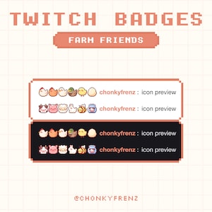Farm Twitch Badges, Pixel Twitch Badges, Cute Sub/bit Badges, Farm Sub ...