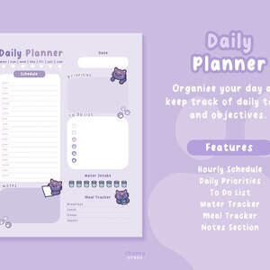 Cat Planner, Daily Planner, Weekly Planner, Monthly Planner, Planner ...