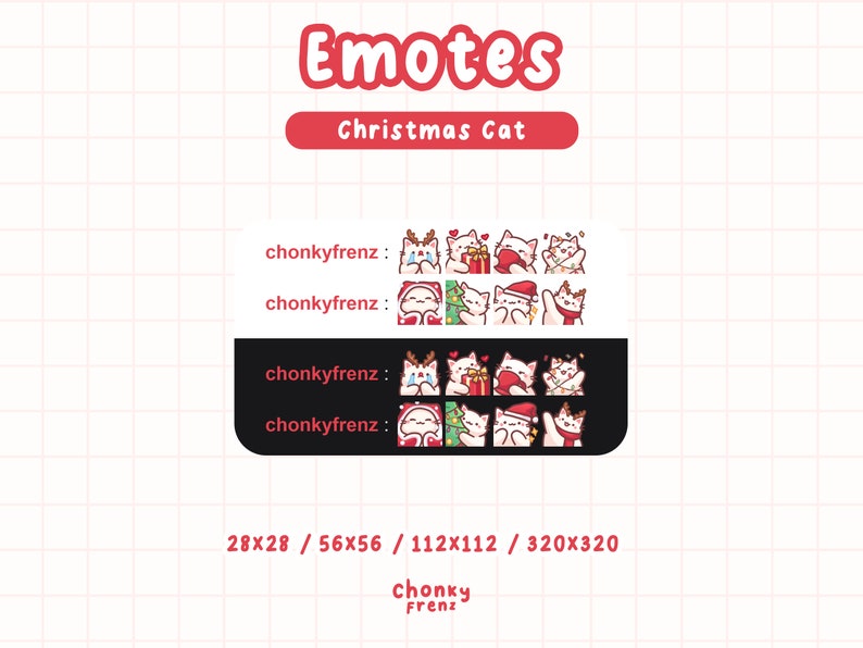 Christmas Cat Emotes, Twitch Emotes, Christmas Twitch, Cute Cat Emotes ...