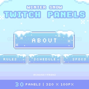 Winter Snow Panels, Twitch Panels, Pixel Art, Stream Panels, Kawaii Twitch Panels, Cute Twitch ...