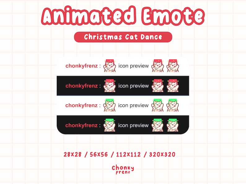 Christmas Cat Emote, Cat Dance Emote, Party Cat, Animated Emote ...