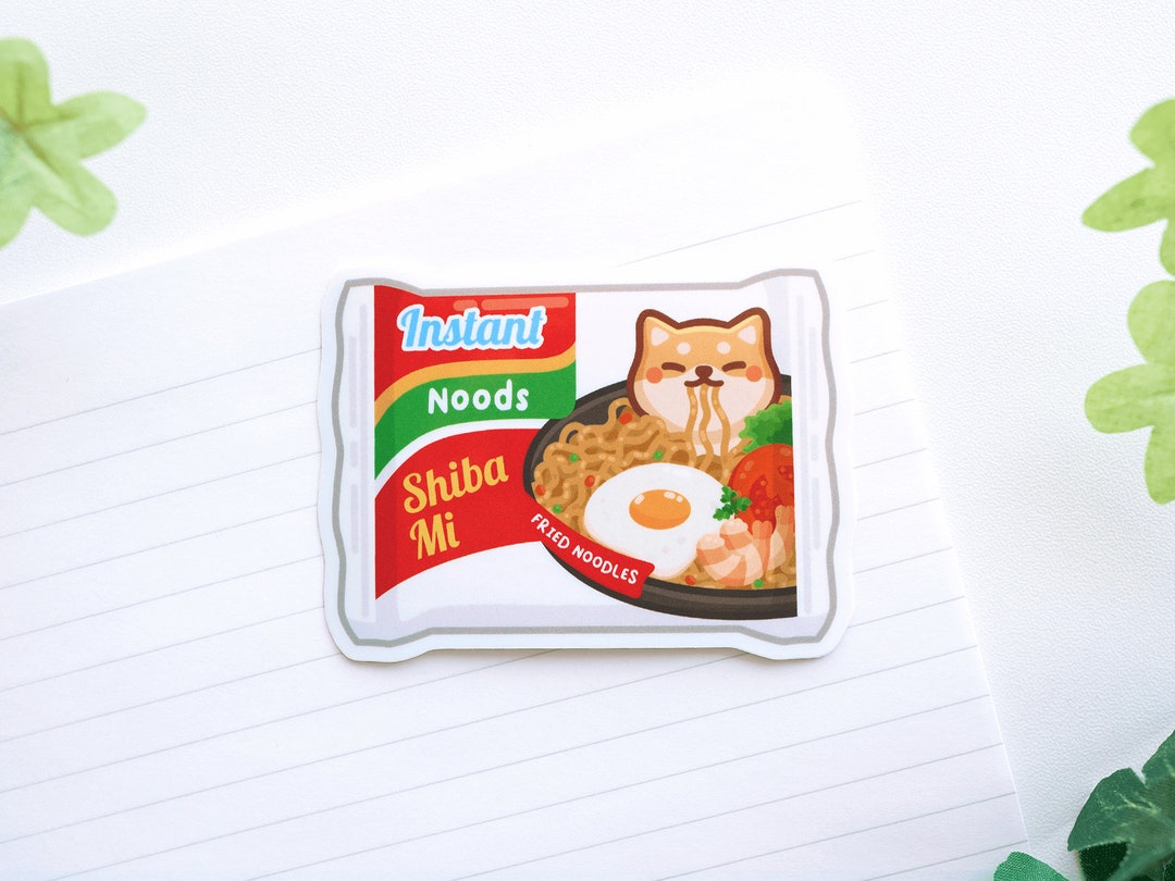 Shiba Noods Sticker, Instant Noodle Sticker, Asian Food Stickers, Shiba ...