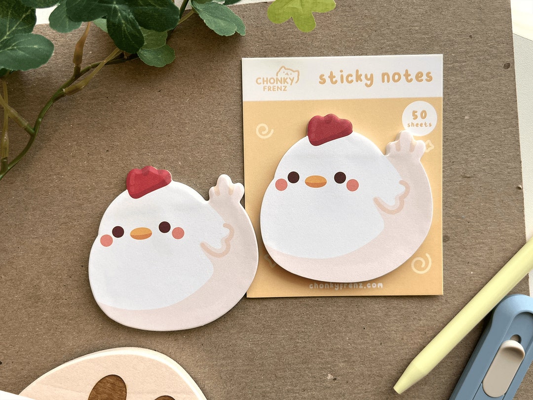 Cute Chicken Sticky Notes, Chicken Memo Pad, Die-cut Sticky Note, Cute ...