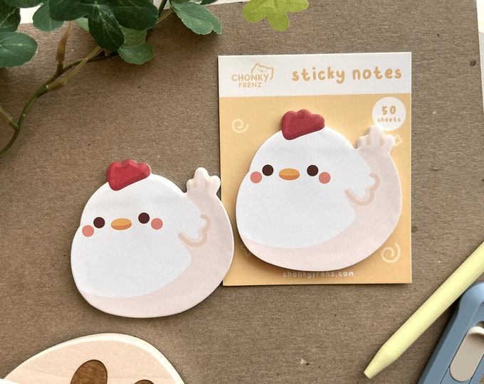 Cute Chicken Sticky Notes, Chicken Memo Pad, Die-cut Sticky Note, Cute ...