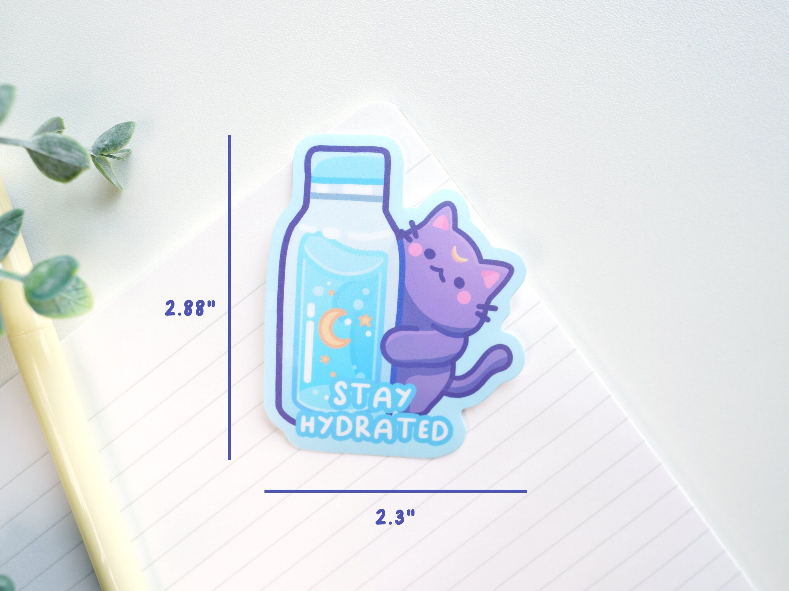 Stay Hydrated Sticker, Cute Cat Sticker, Drink Water Sticker, Water ...