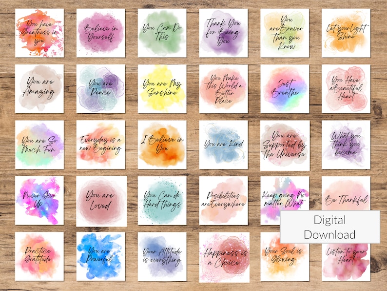 Encouragement and Inspiration Cards, Mini Mantra Cards, Affirmations ...