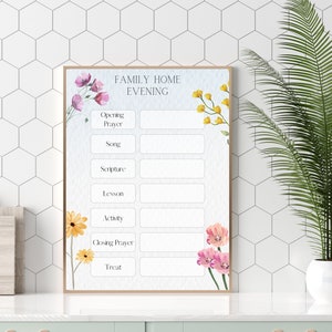 Family Home Evening Assignment Chart, Printable FHE Assignment Schedule ...