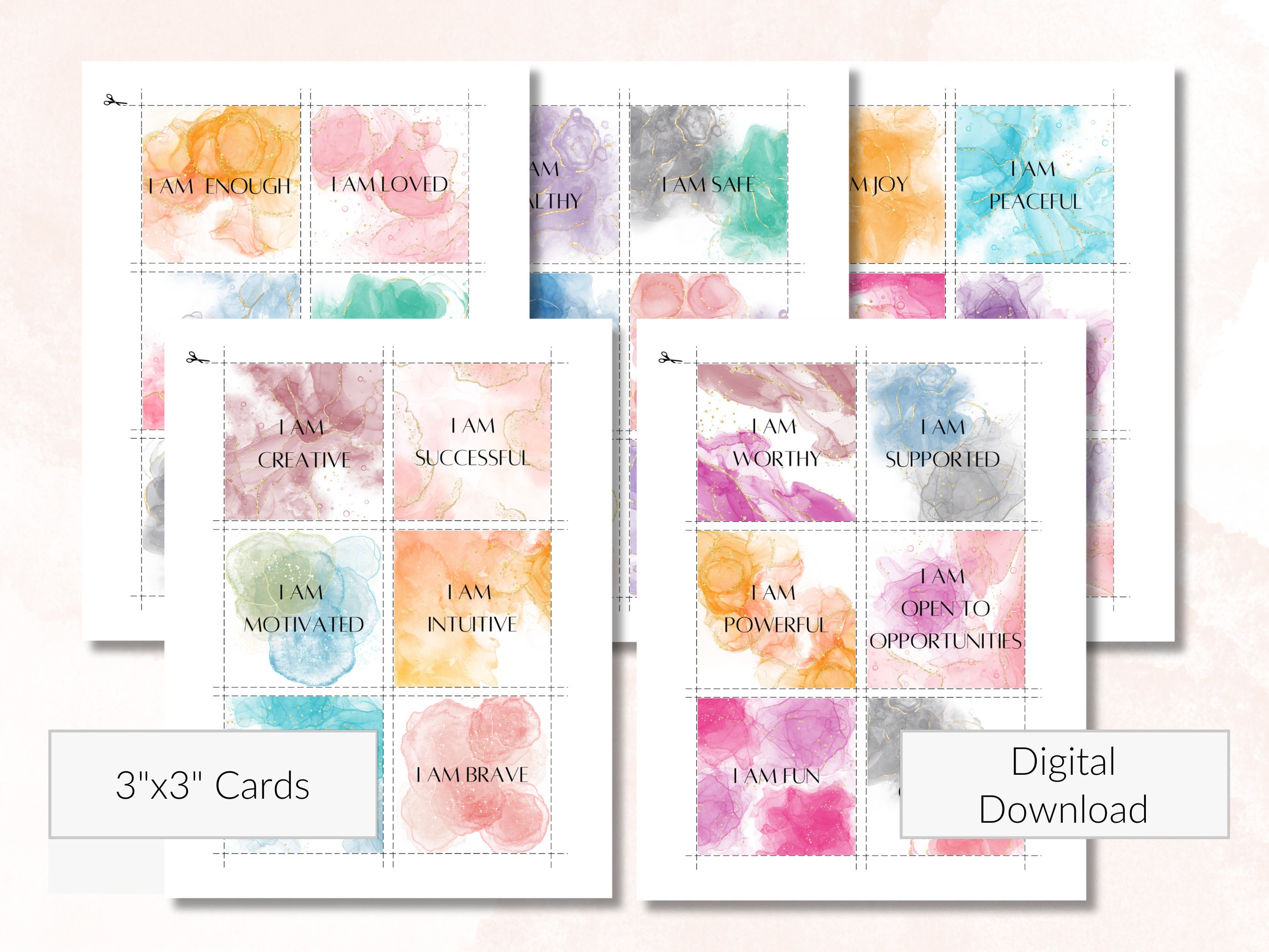 Mini Affirmation Cards, Inspiration & Encouragement Cards, Pocket Notes ...