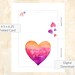 Watercolor Heart Thank You Card, Digital Download Card, Gratitude Card ...