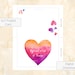 Watercolor Heart Thank You Card, Digital Download Card, Gratitude Card ...