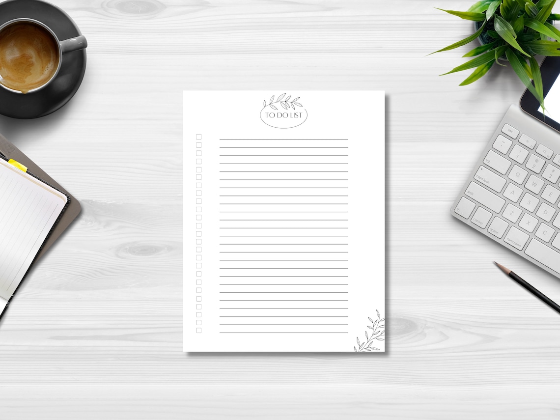 Minimal to Do List Printable, Digital Download to Do Planner, Minimal ...