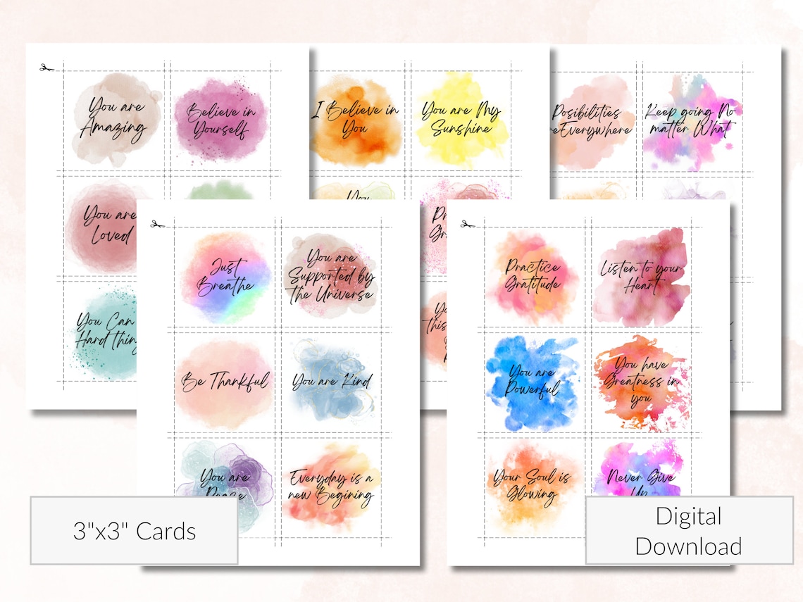 Encouragement and Inspiration Cards, Mini Mantra Cards, Affirmations ...