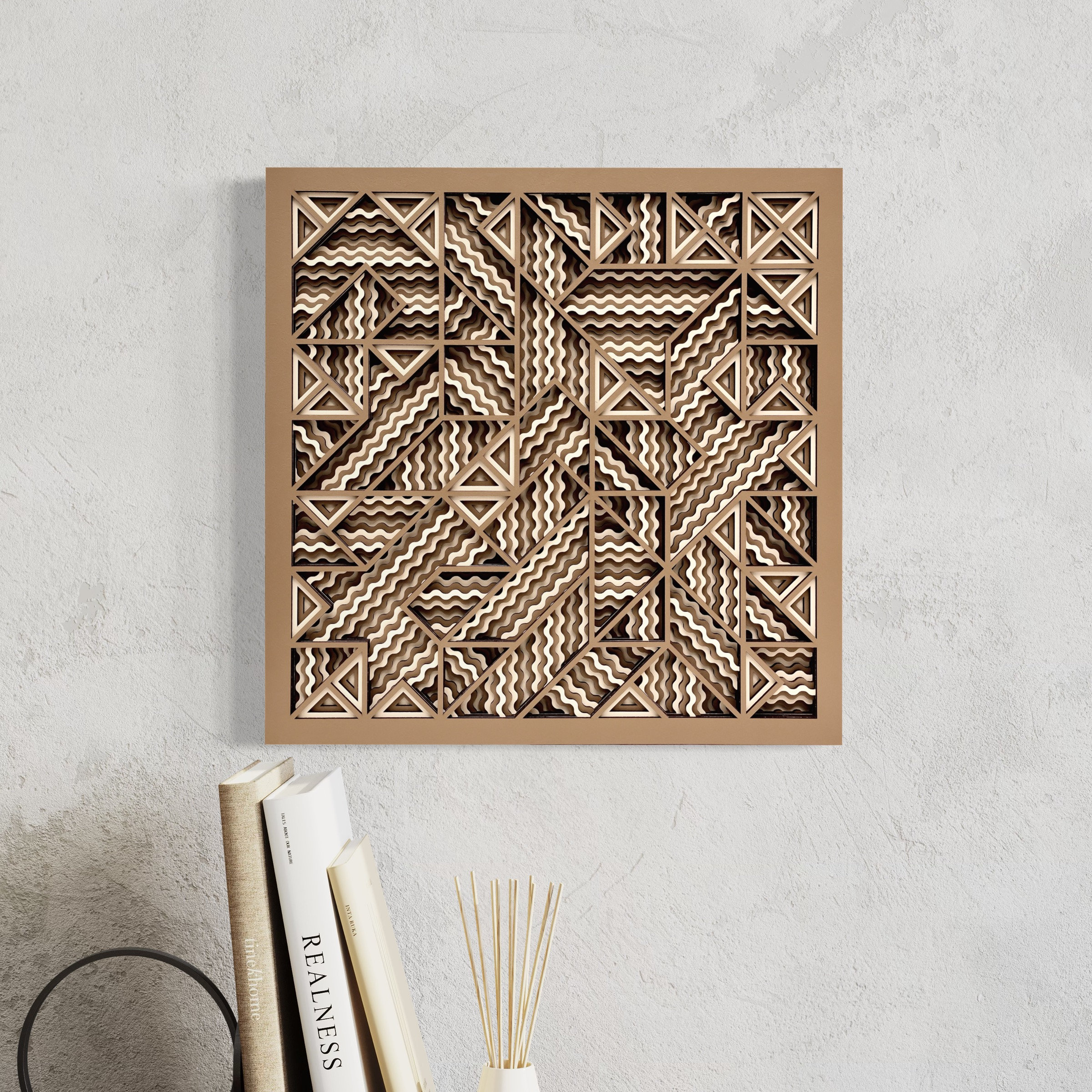 Multi-layer Wood Wall Art Colored Design 6 Layer, Home Decor, 3D Wall ...